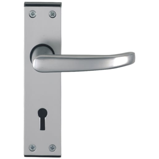 Frisco Lever Lock On Rose 50mm Dia Satin Anodised Aluminium