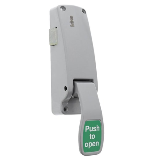 Briton 1438 Push Pad Reversible Emergency Exit Latch Silver