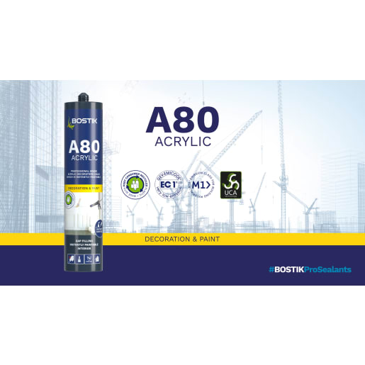 Bostik A80 Acrylic Instantly Paintable Decorators Caulk 310ml White