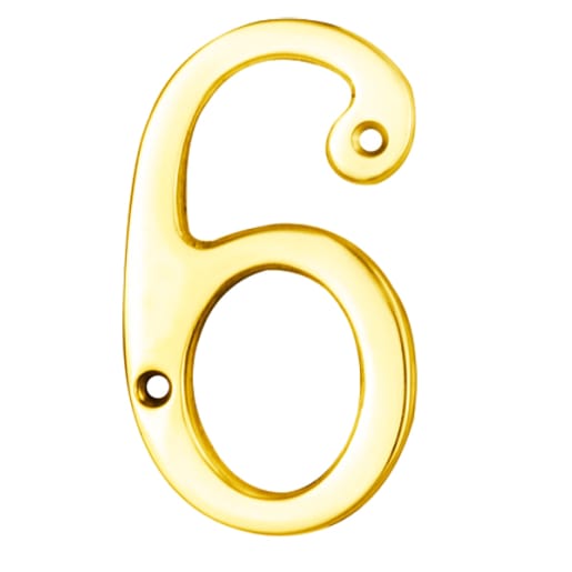 Carlisle Brass Numeral '6' or '9' Face Fix Number 76mm Polished Brass